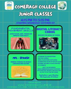 Junior Classes 2025 – Comeragh College, Carrick-on-Suir